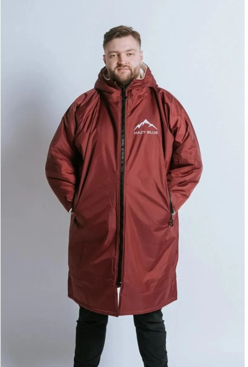 Hazy Blue Padstow Riding All Weather Robe Adults in Burgundy